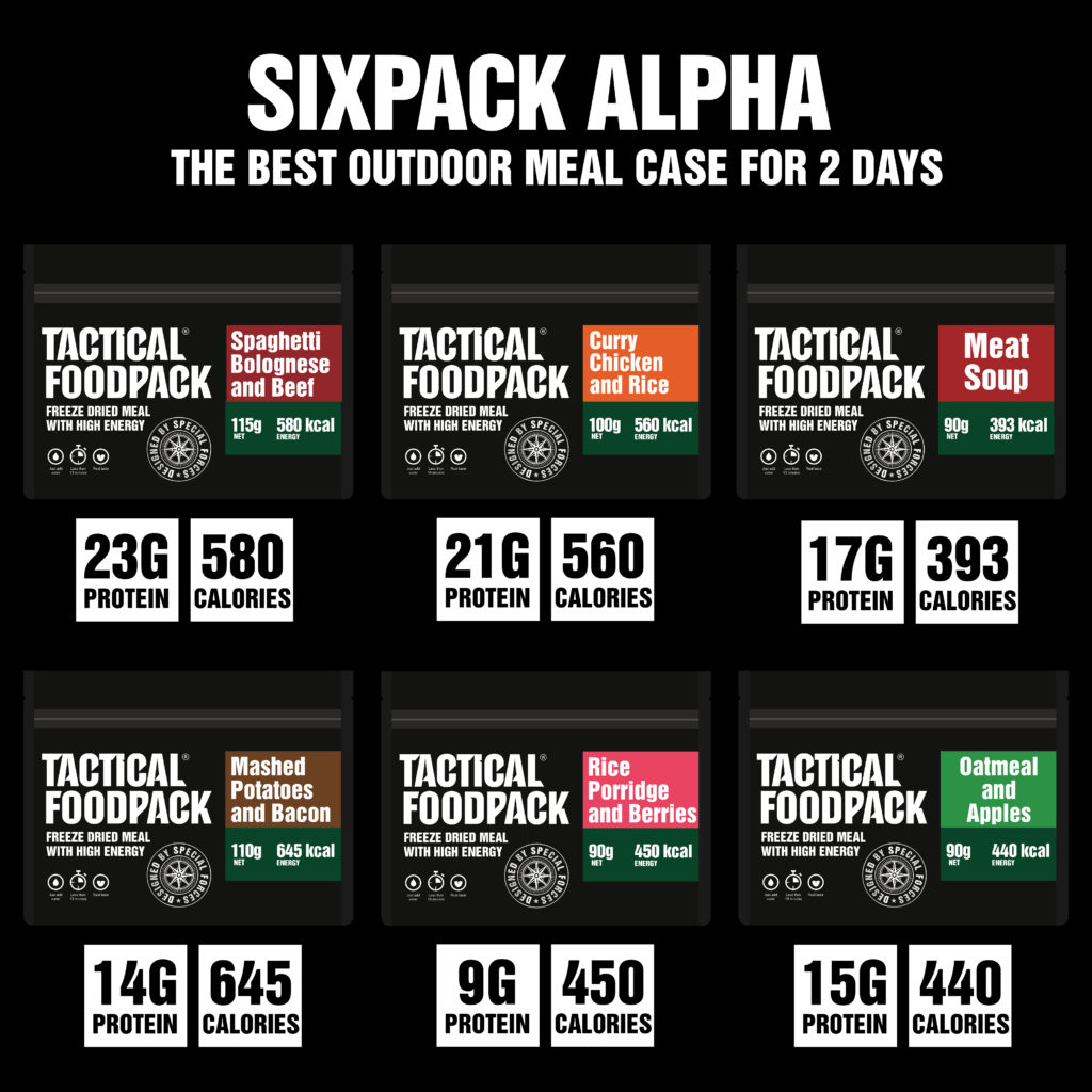 Set 6x - Tactical Six Pack Alpha, Tactical Foodpack | Armed